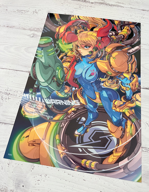 Samus Powering Up Print Illustrated by IRONPINKY. – ironpinky.